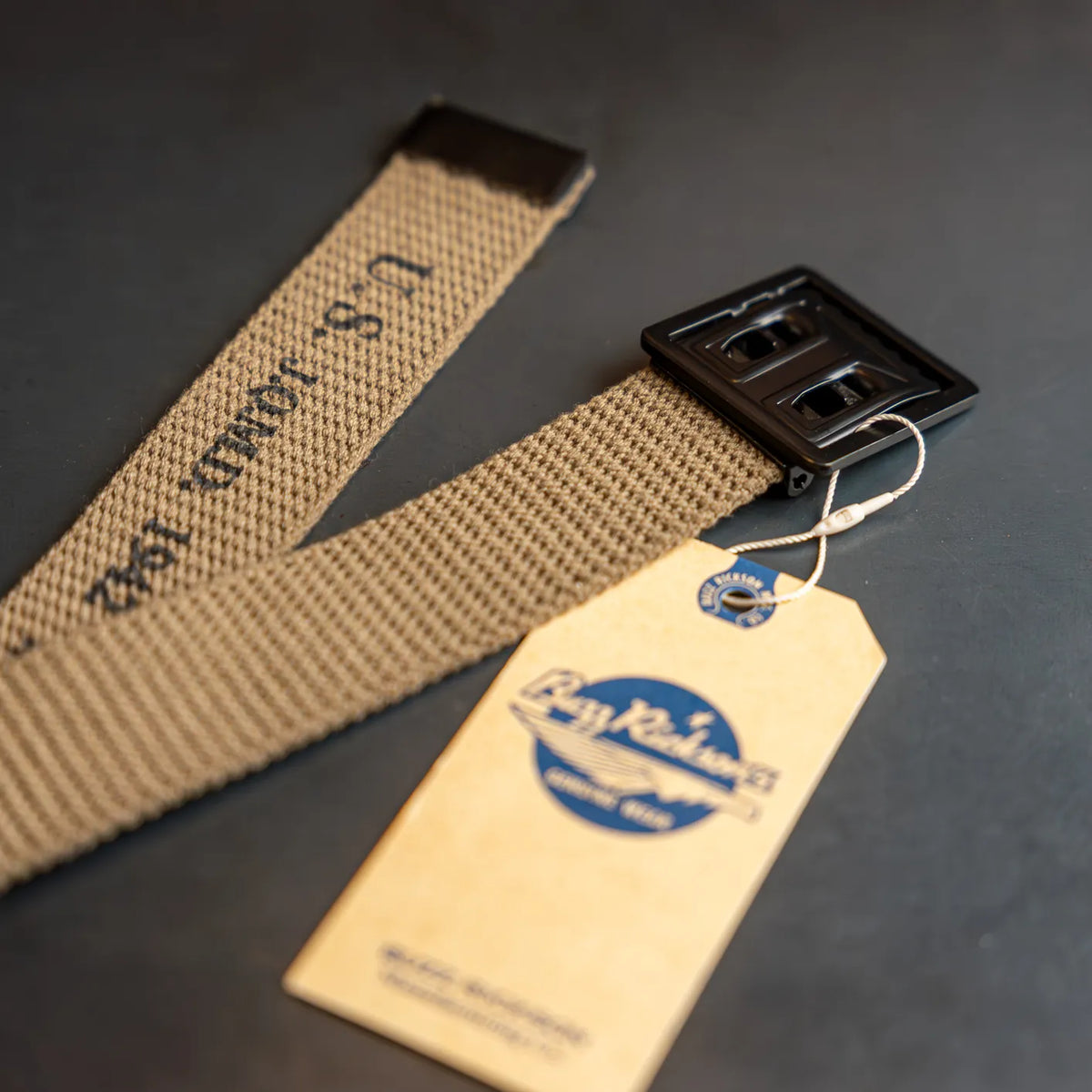 Buzz Rickson's M-1937 GI Belt - Khaki Army Webbing Belt Made in Japan