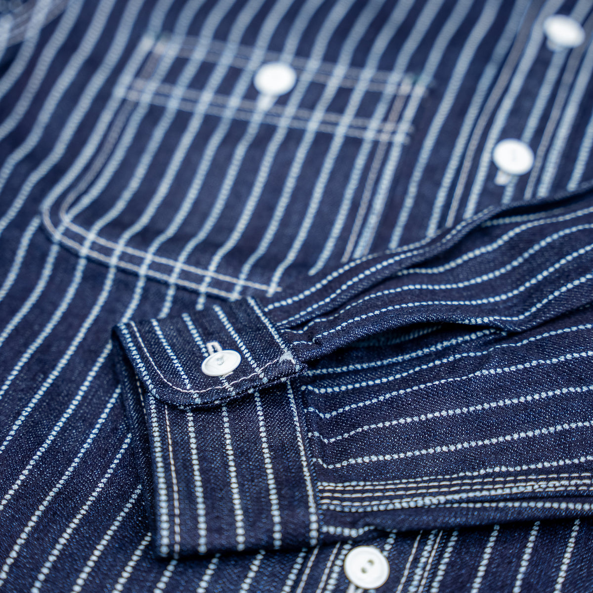 The Flat Head Wabash Slub Denim Work Shirt – Pure Indigo