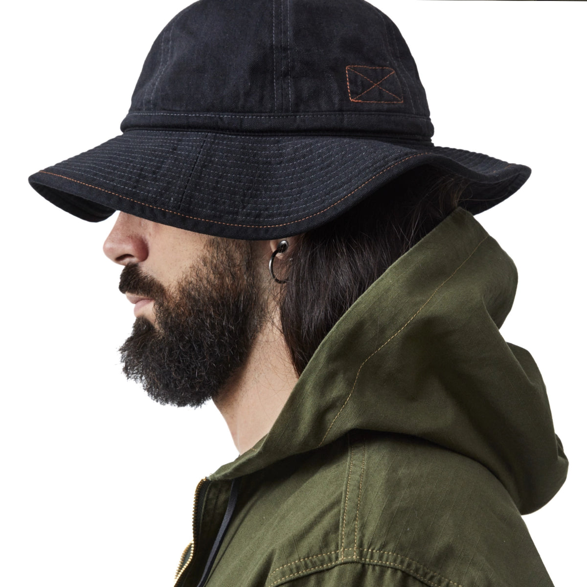 Indigofera Haisy Mae Denim Bucket Hat Soot Black – 12oz Japanese Denim