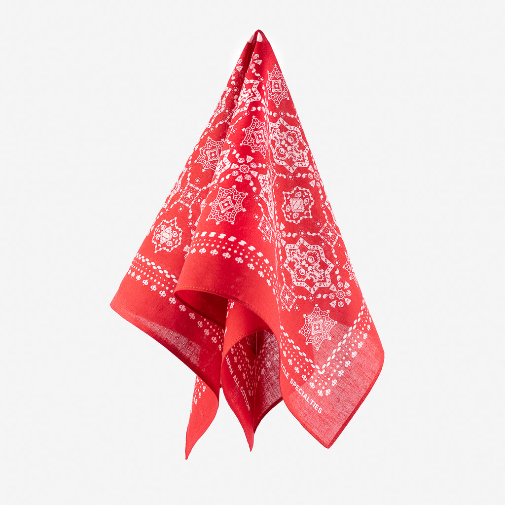 Iron Heart “Bell” Paisley Selvedge Bandana – Red