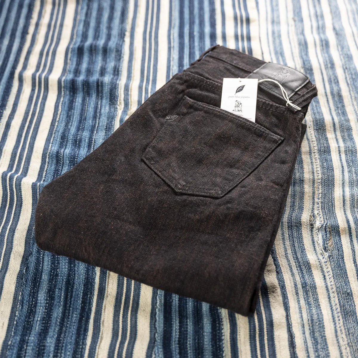 Pure Blue Japan 15oz Black x Persimmon Selvedge Denim