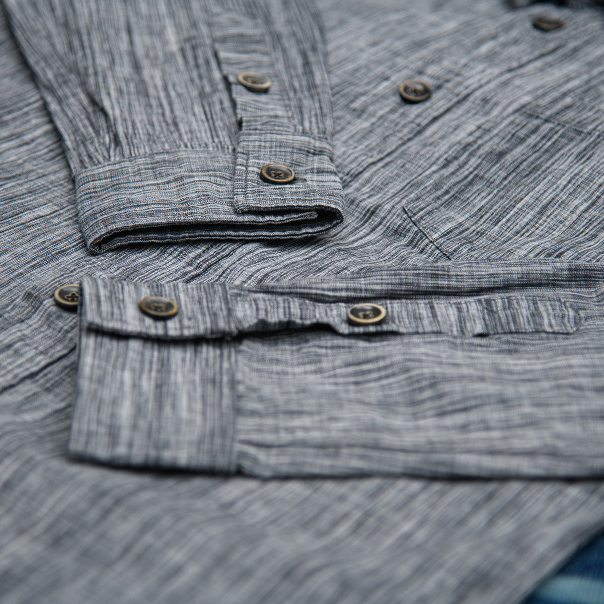 Pure Blue Japan 6oz Kasuri Selvedge Chambray Shirt – Black