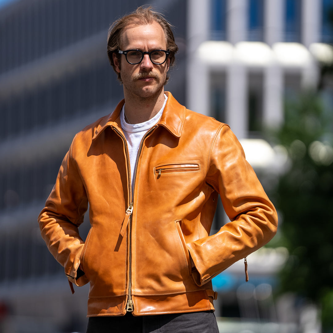 Simmons Bilt “Liberator” Leather Jacket – Natural Mustang Horsehide