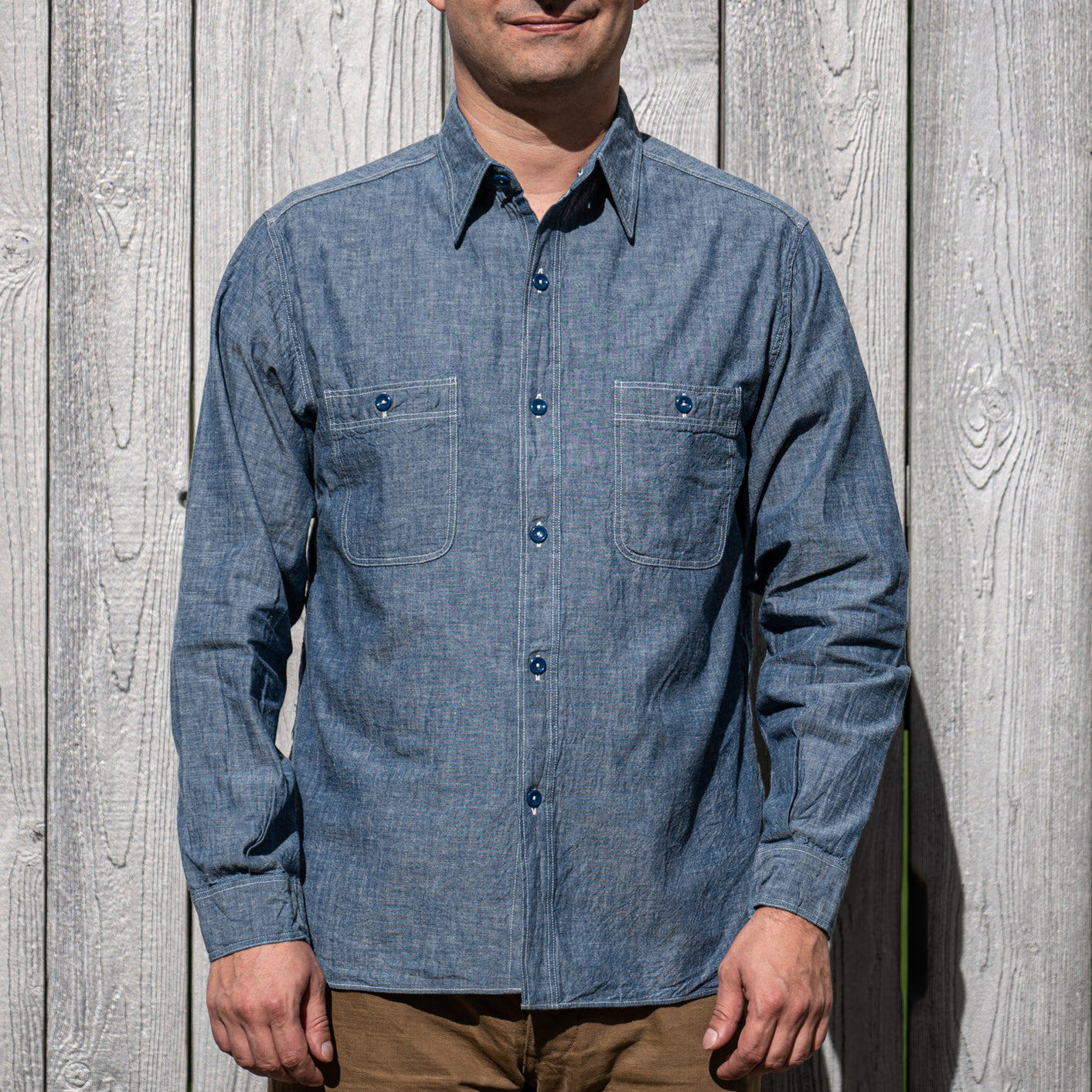 Buzz Rickson’s USN Selvedge Chambray Work Shirt – Indigo Blue ...