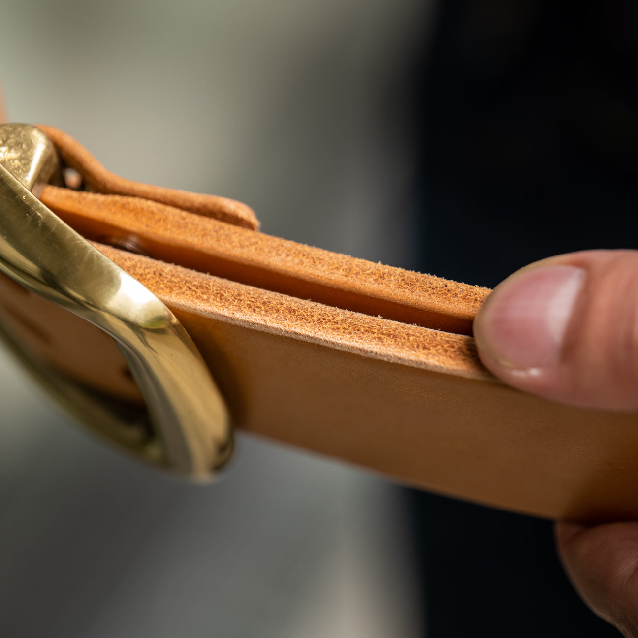 Samurai 2-Prong Heavy Curve Belt Natural | Premium Japanese Denim Belt