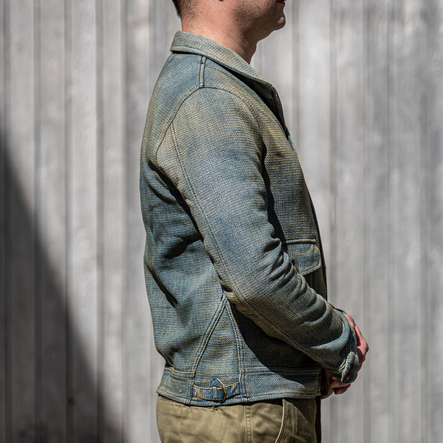 Scarti Lab Indigo Dobby Cossack Jacket – Old West Wash