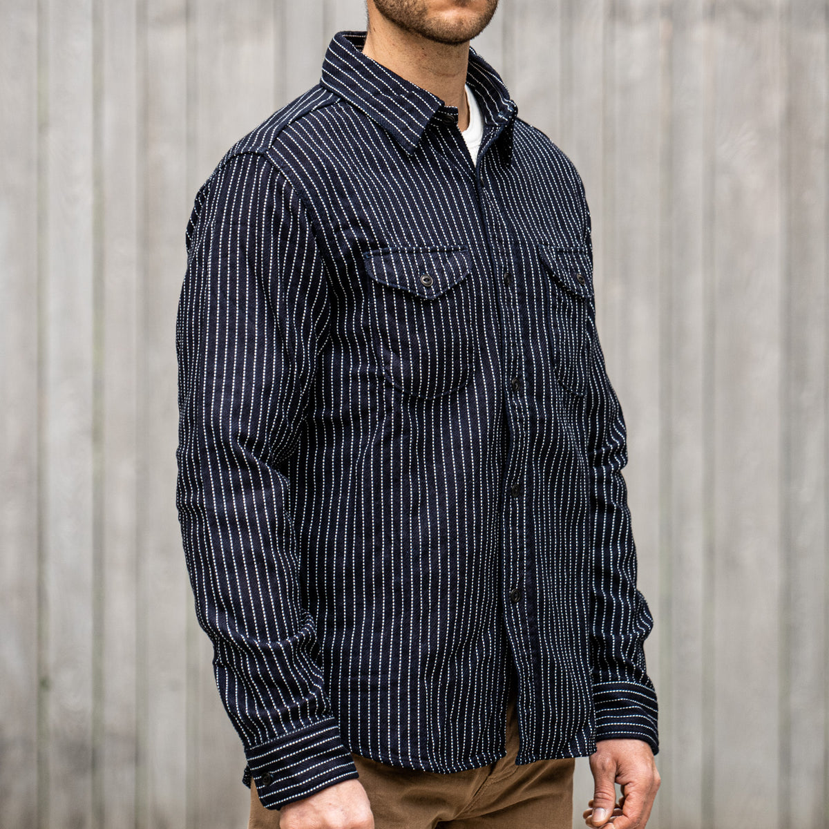 UES 14,5oz Heavy Selvedge Flannel – Indigo Stripe